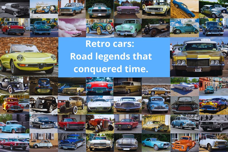 Immerse Yourself in the Retro Era! Photo Collage 'roads of Legends ...