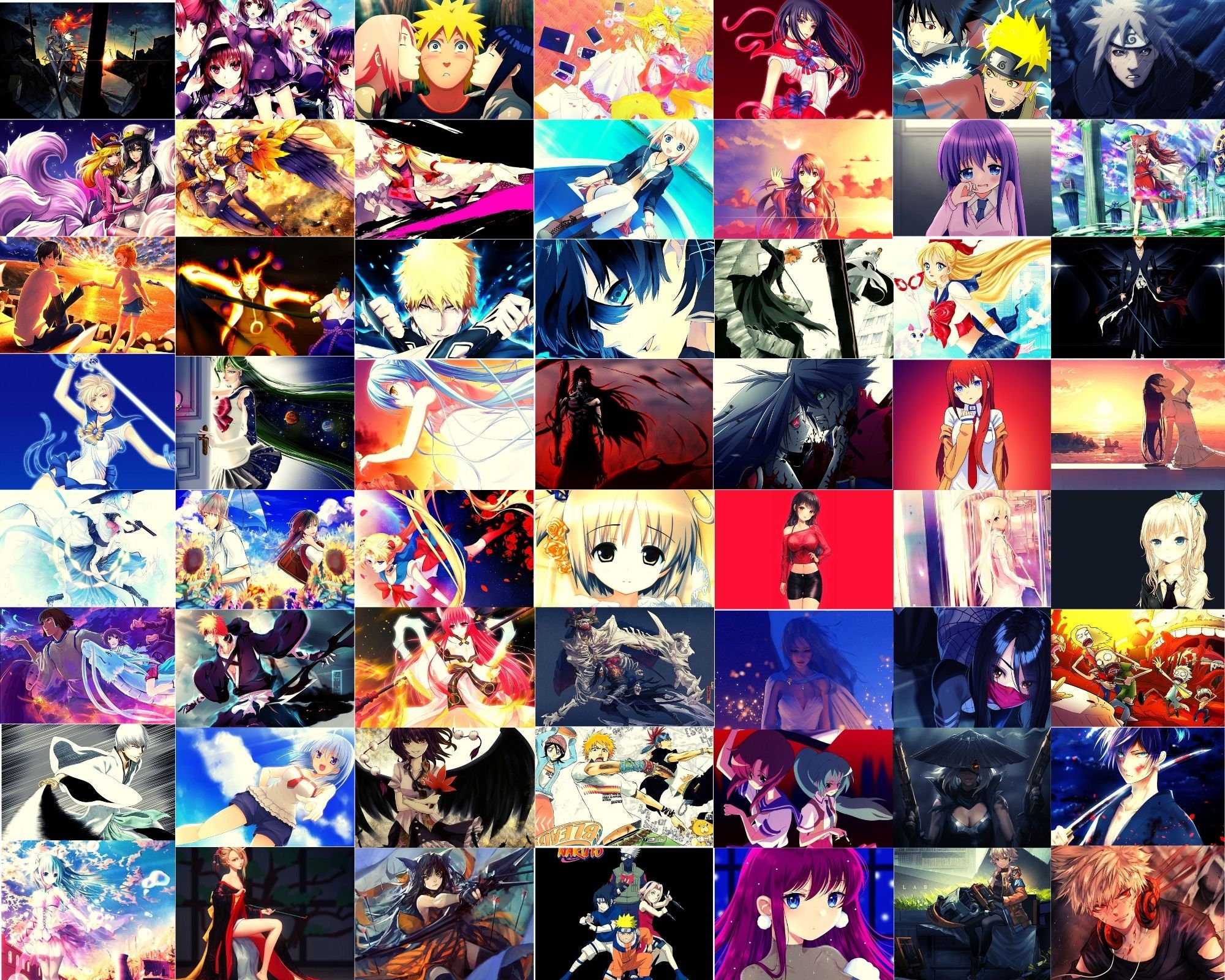 Anime Universe: 56 Vibrant Prints of Popular Characters. Decorate Your ...