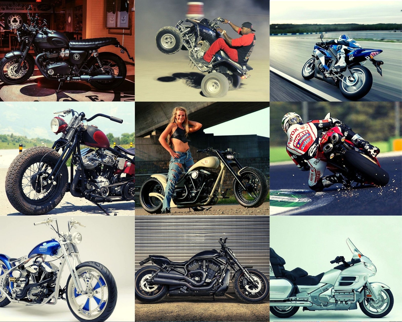 Biker Photo Collage, Motorcycles Photo Wallpaper, Gift for Bikers ...