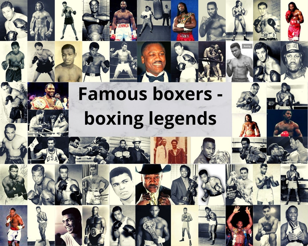 Boxing Legends Poster - Vintage Photo Collage Wall Art - Famous Boxers ...
