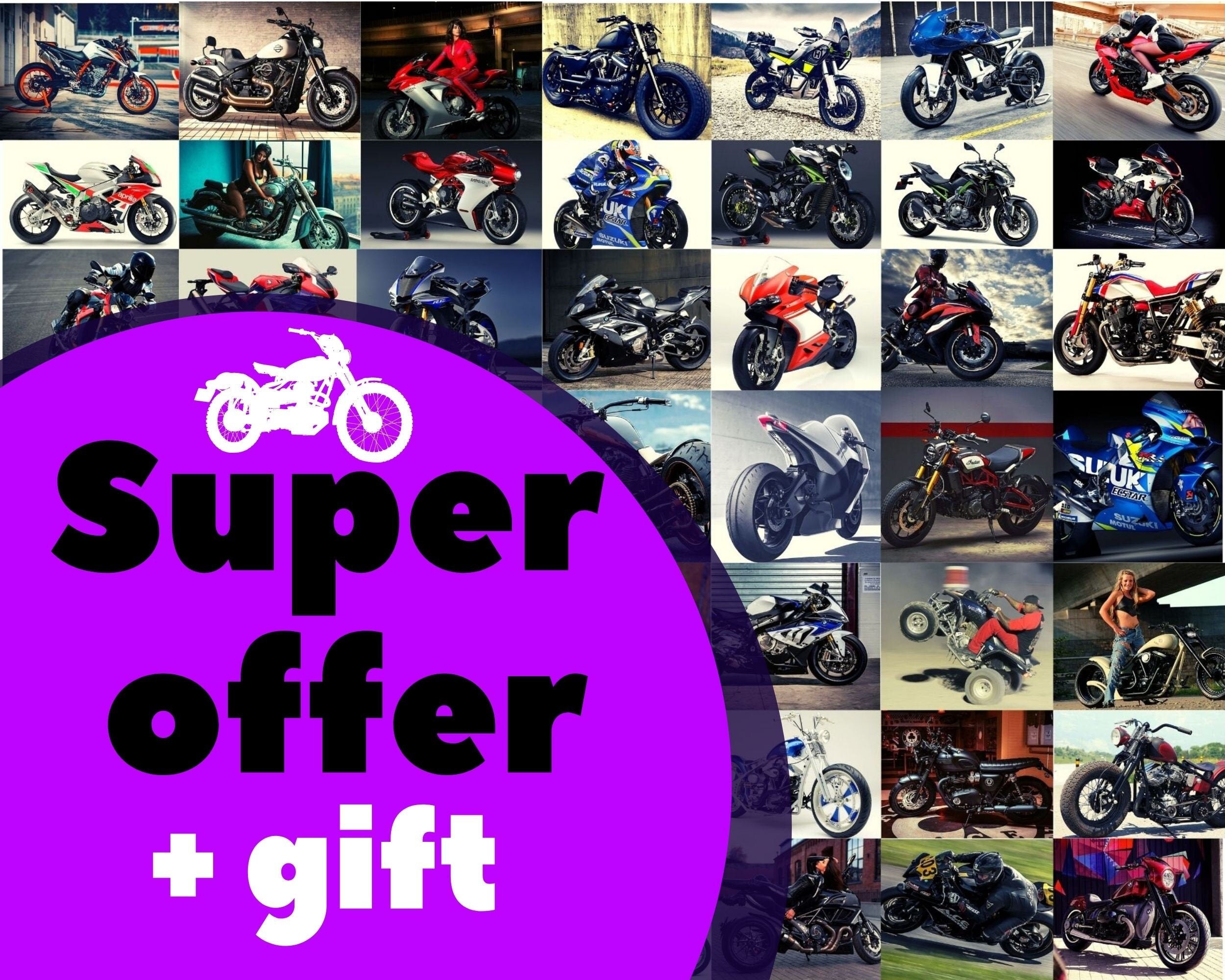 Biker Photo Collage, Motorcycles Photo Wallpaper, Gift for Bikers ...
