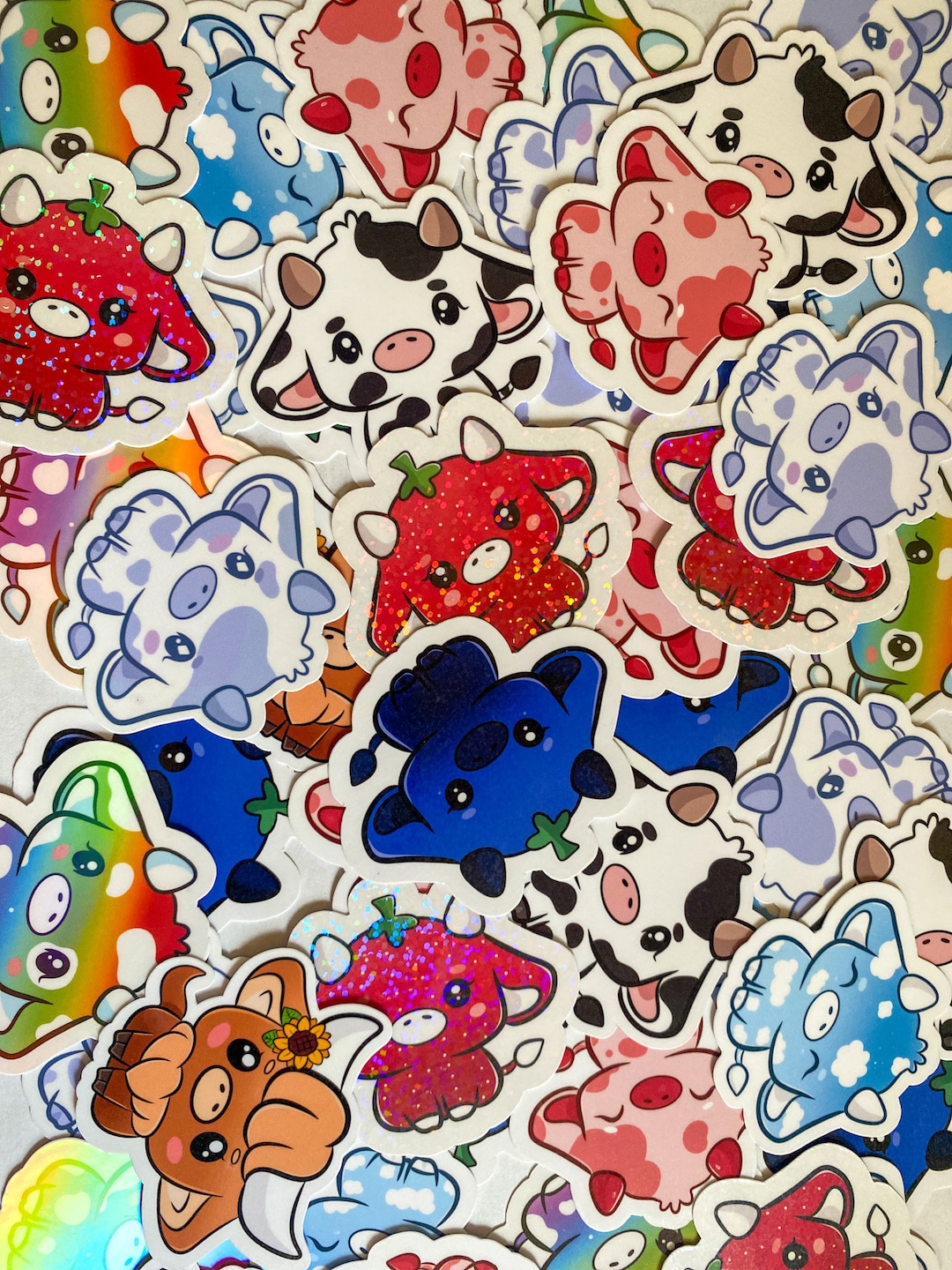 Pick Three Kawaii Cow Sticker Pack - Etsy