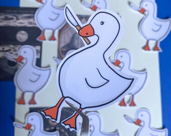 Duck With Knife Sticker - Etsy