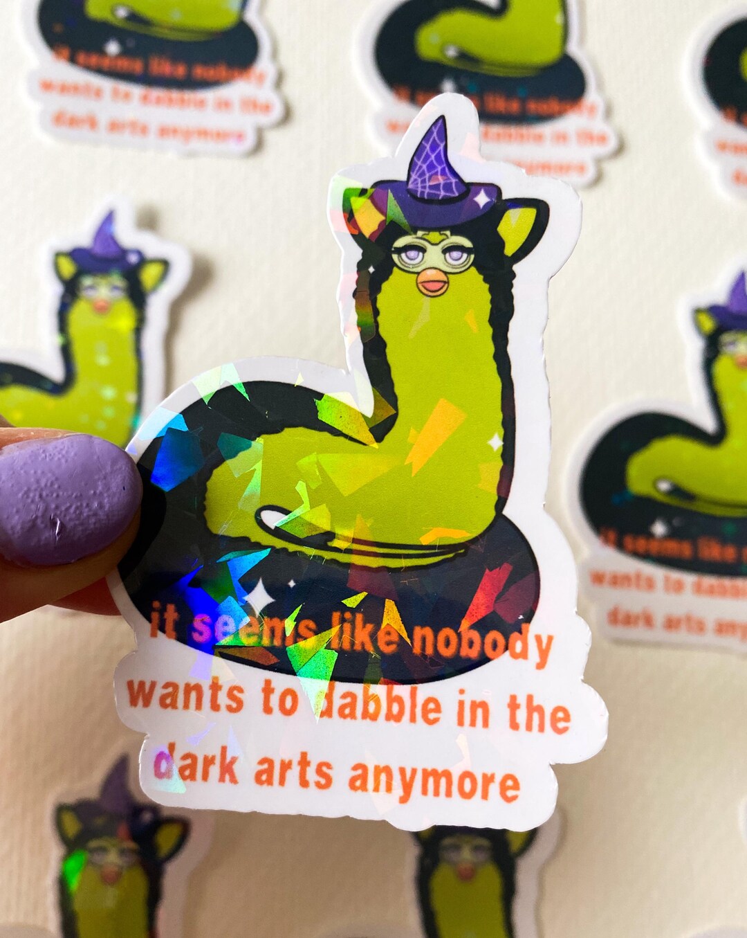 Dark Arts Long Furby Holographic Sticker - Etsy
