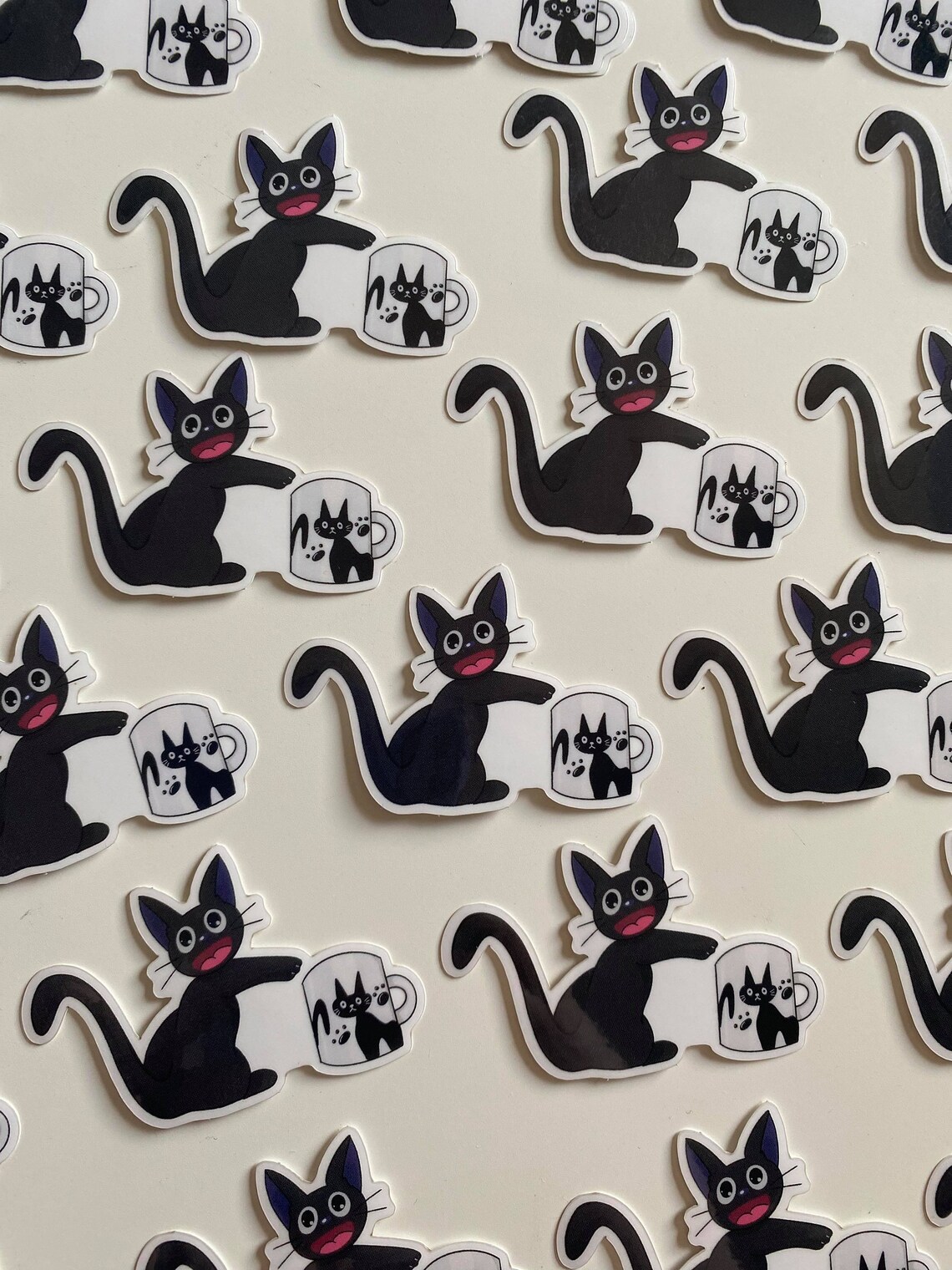 Clear Black Cat Vinyl Sticker | Etsy