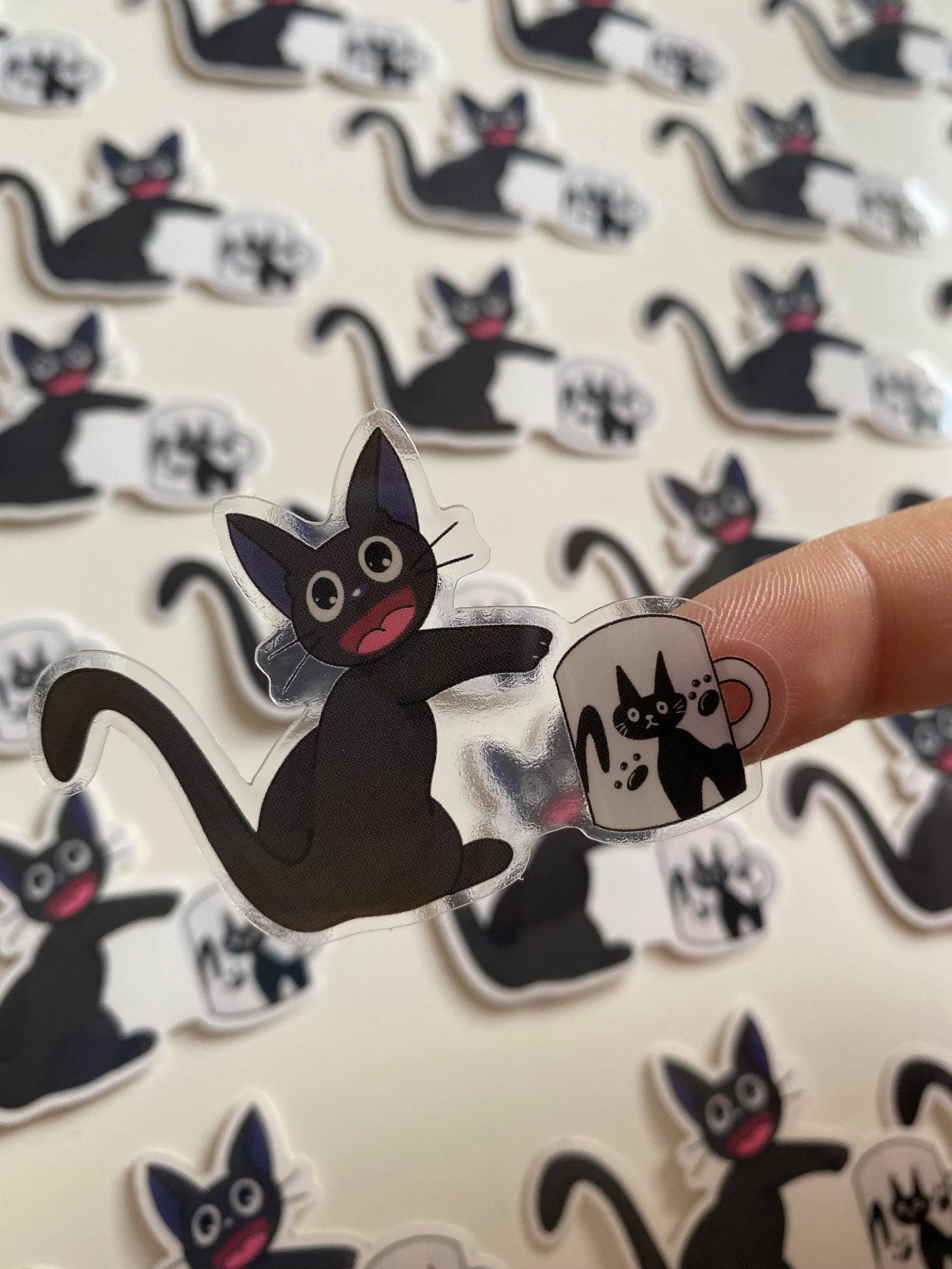 Clear Black Cat Vinyl Sticker - Etsy