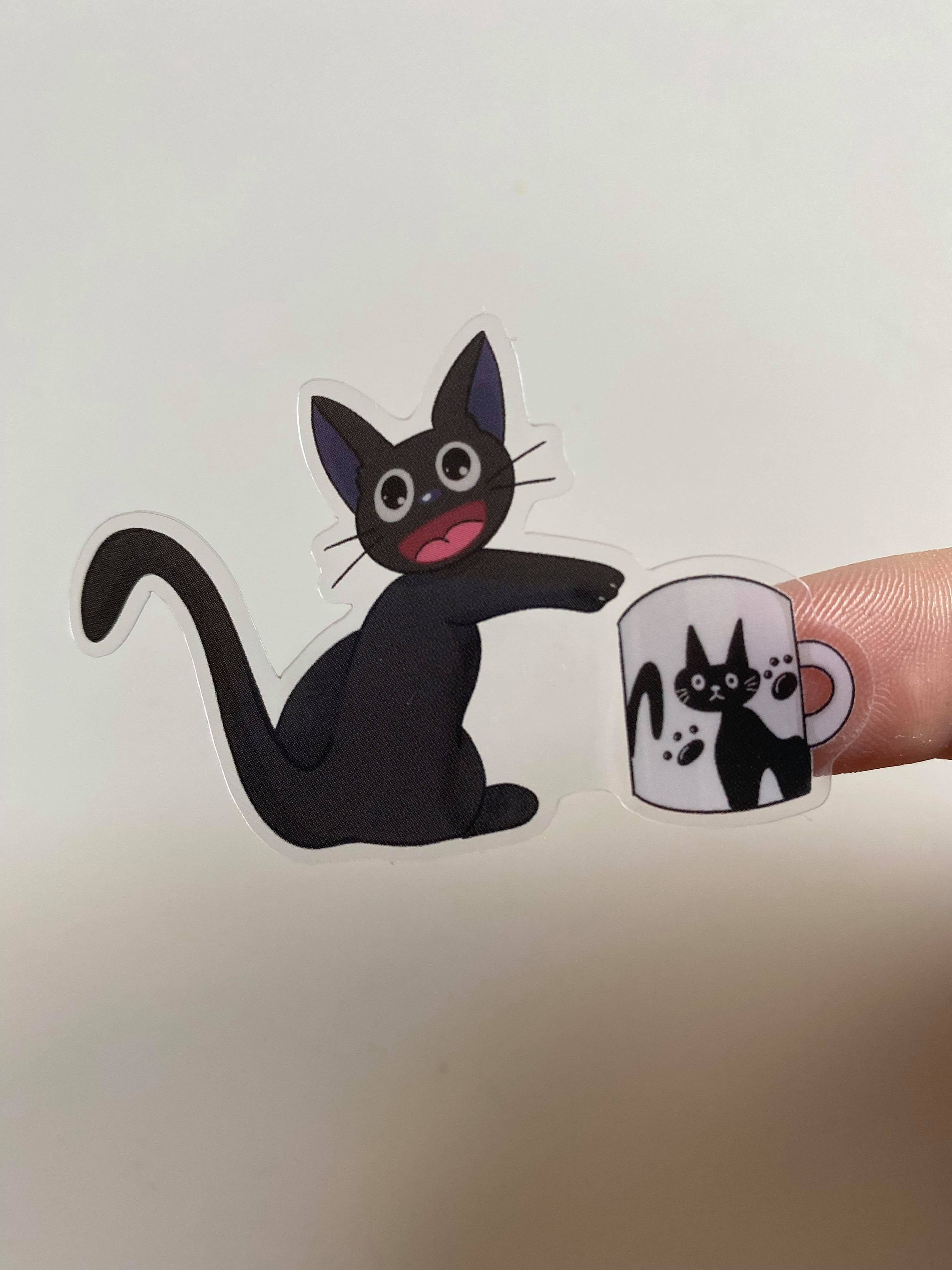 Clear Black Cat Vinyl Sticker - Etsy