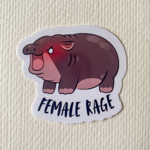 Moo Deng Female Rage Sticker - Etsy
