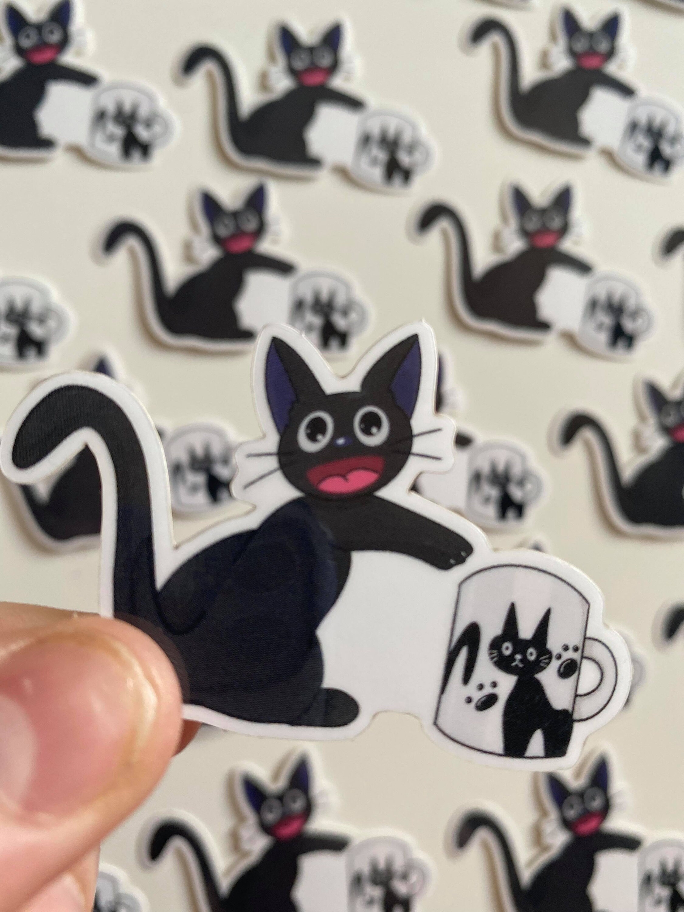 Clear Black Cat Vinyl Sticker - Etsy