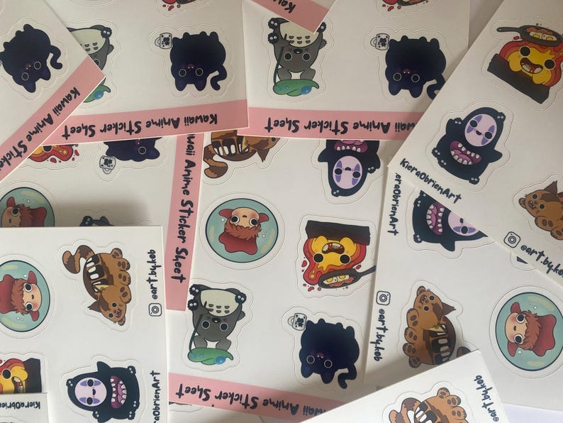 Kawaii Anime Characters Sticker Sheet - Etsy
