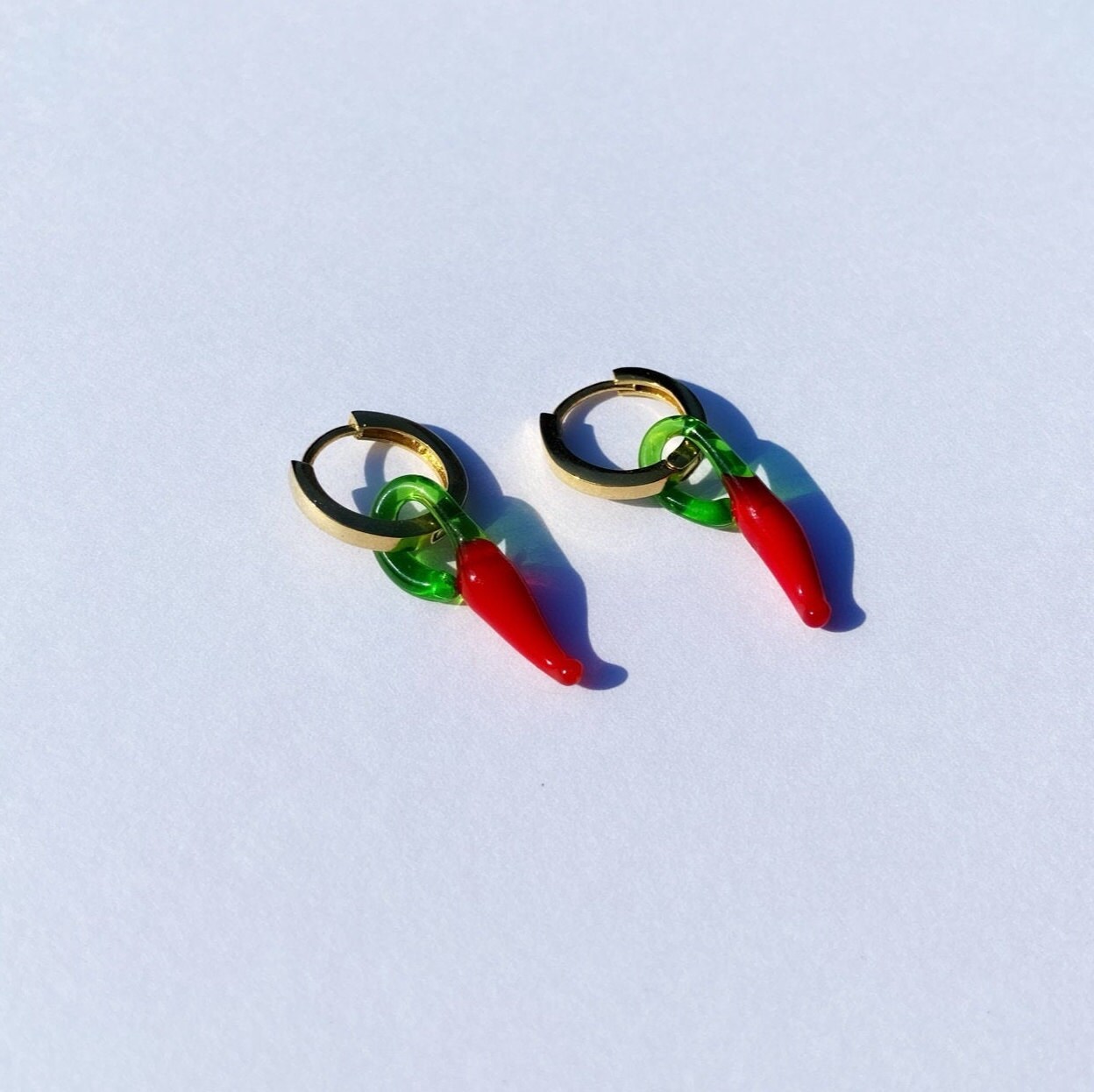 Chili pepper earrings glass earrings small earrings red | Etsy