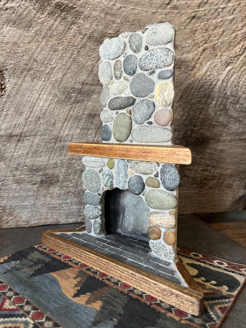 Corner Miniature Beach Stone Fireplace (#74) 1:12 - Etsy