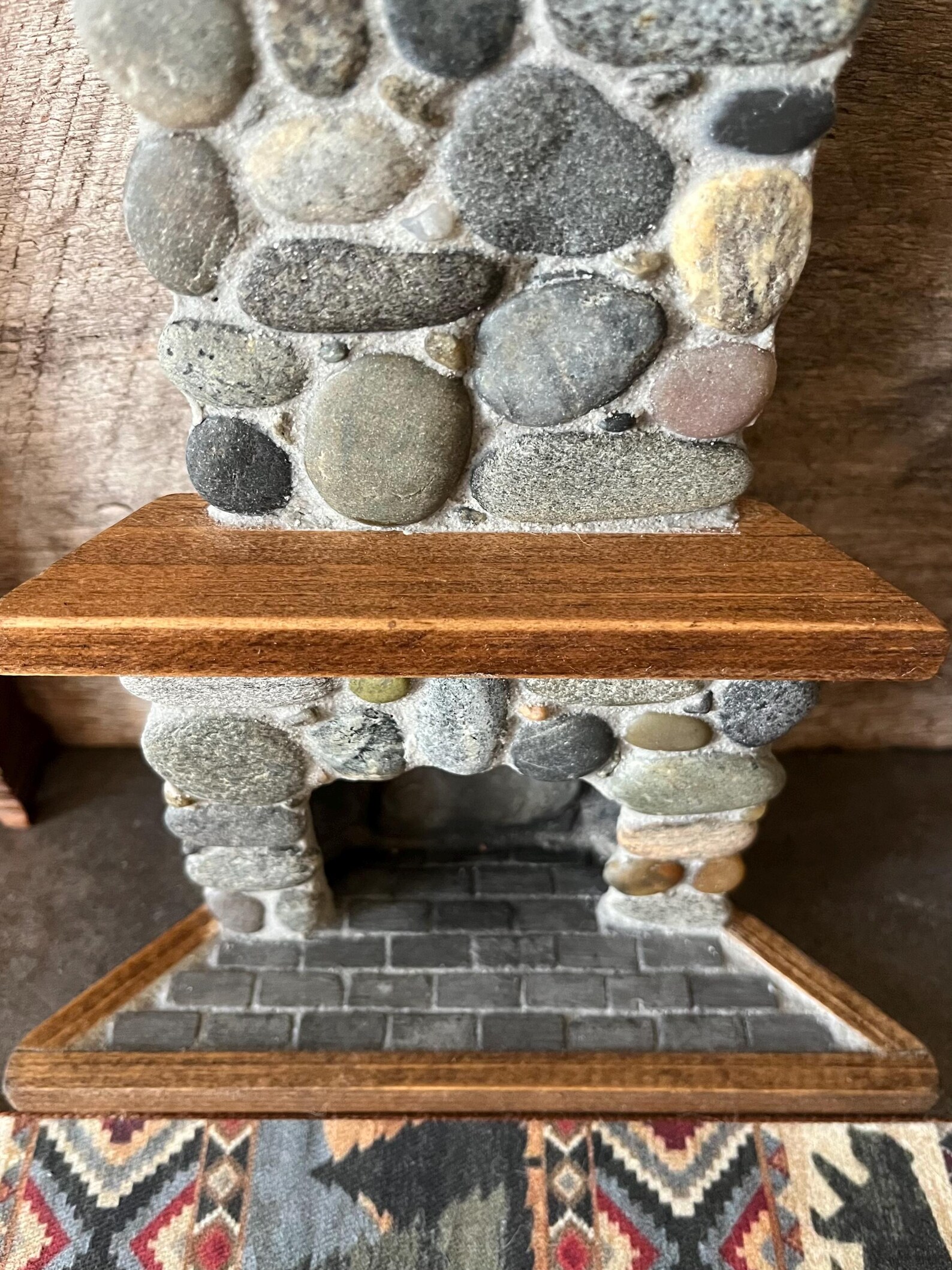 Corner Miniature Beach Stone Fireplace (#74) 1:12 - Etsy