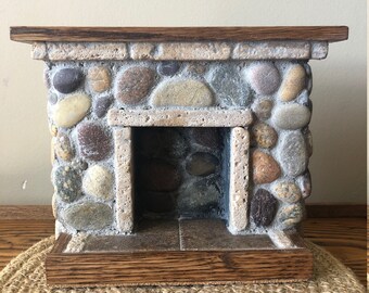 Miniature Stone Fireplace 1:12 7 | Etsy
