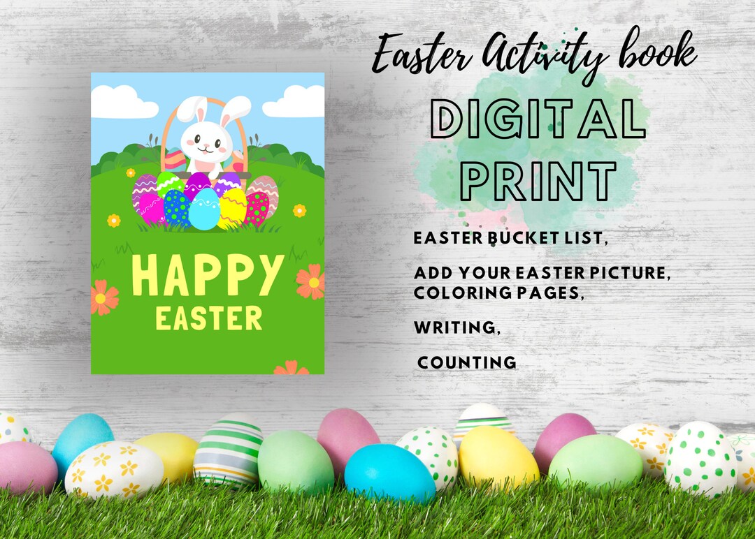 Easter Coloring, Writing, Counting Digital Print, PLUS Easter Checklist ...