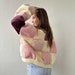 Crochet Pink Cardigan Handknit Patchwork - Etsy