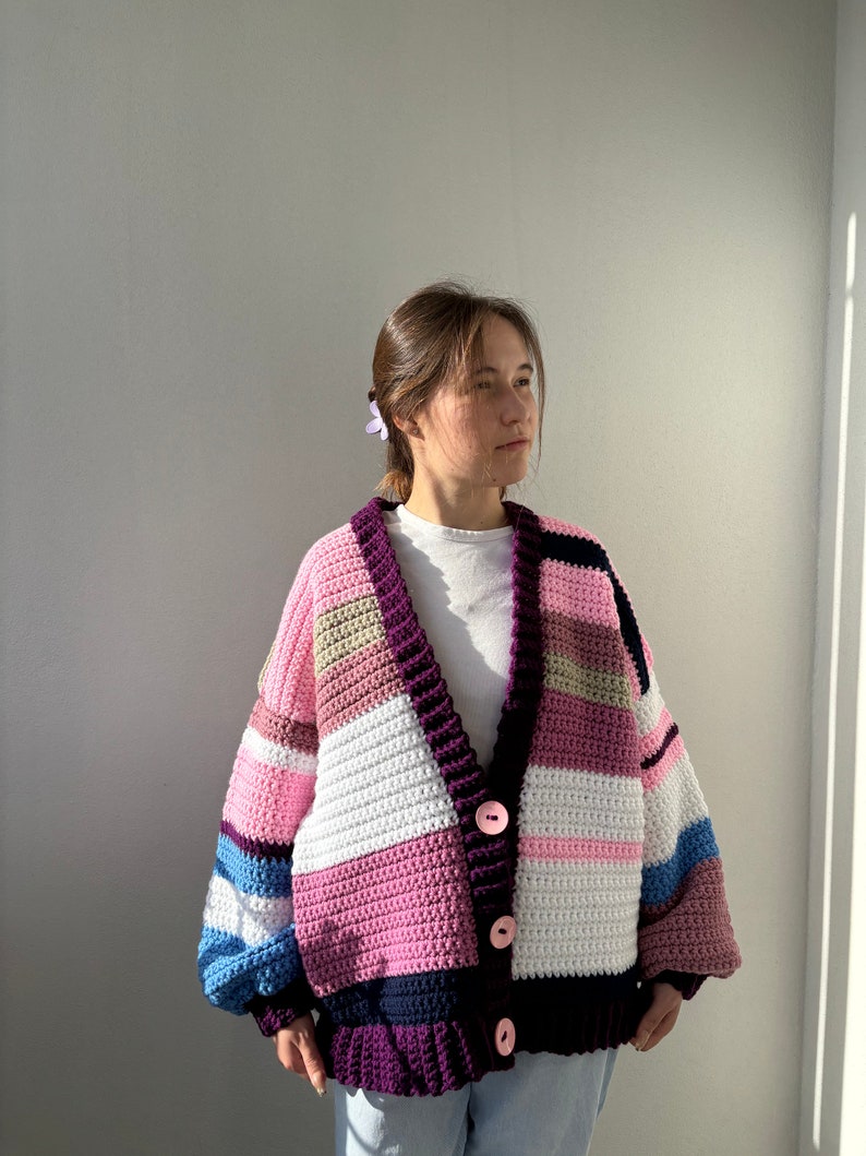 UNIQUE DESIGN CARDIGAN Crochet Patchwork Handknit - Etsy