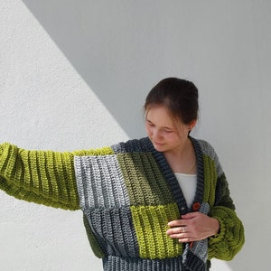 UNIQUE DESIGN CARDIGAN Patchwork Handknit - Etsy