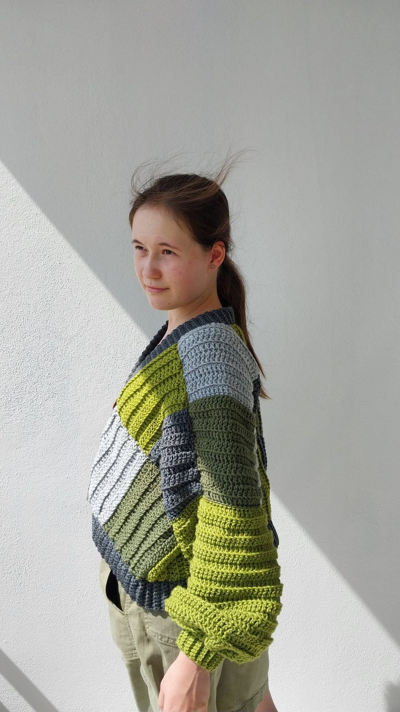 UNIQUE DESIGN CARDIGAN Patchwork Handknit - Etsy