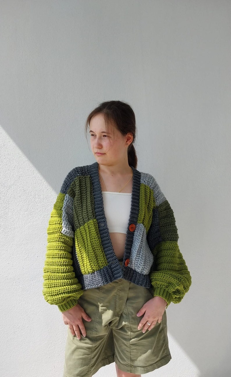 UNIQUE DESIGN CARDIGAN Patchwork Handknit - Etsy