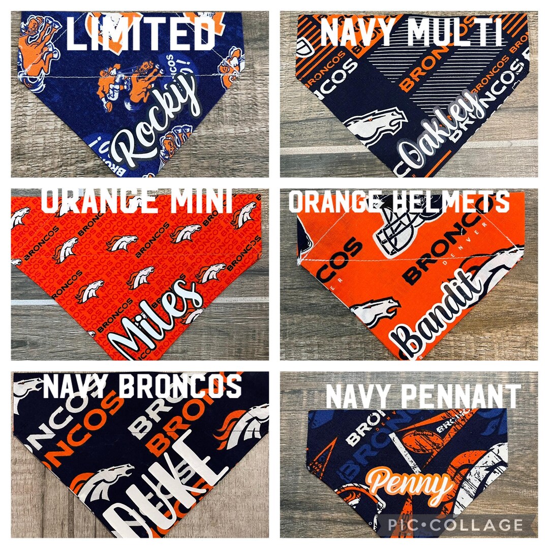 Broncos Personalized Dog Bandana (over the Collar) Football Custom ...