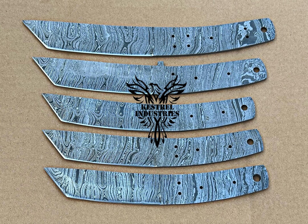 Damasscus Steel 5 Pieces Set, Fantastic Full Tang Blanks, Gift for Him ...