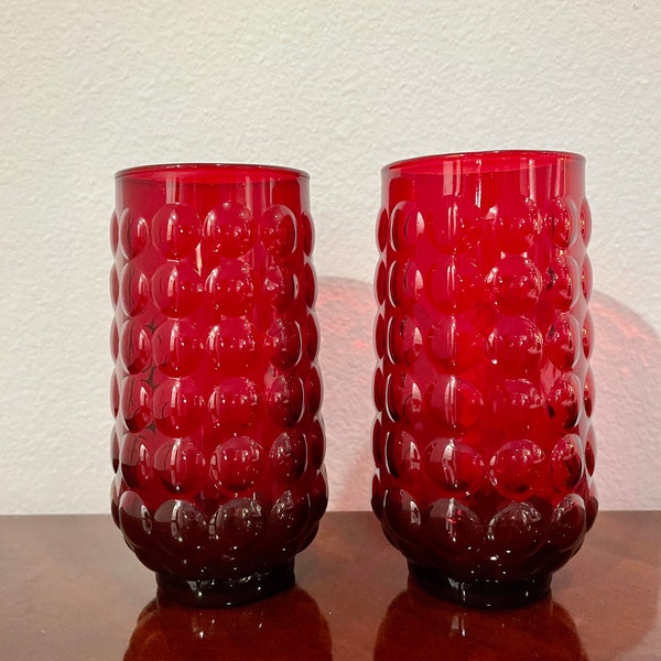 Vintage Red Glassware - Etsy