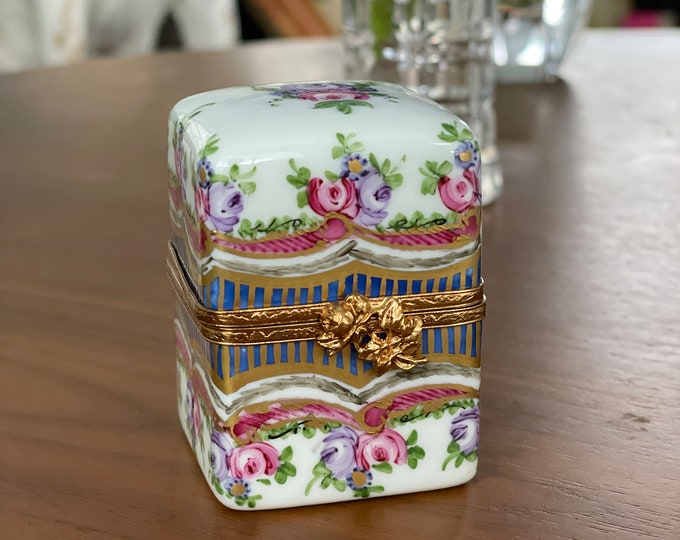 Limoges Trinket Box With Perfume Bottles - Handpainted - Limoges ...