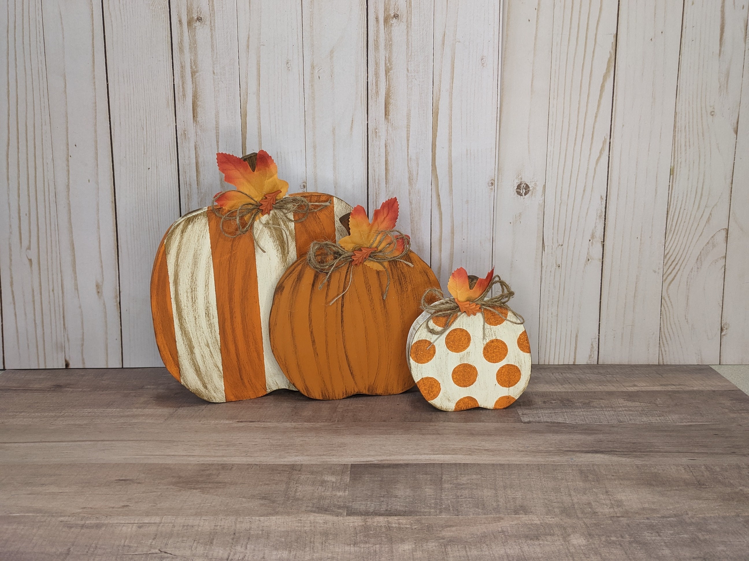 Wooden Pumpkins Rustic Fall Decor Autumn Rustic - Etsy
