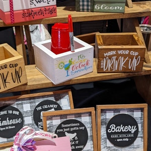 Mark Your Cup and Drink up - Wooden Party Cup Organizer & Marker Holder ...