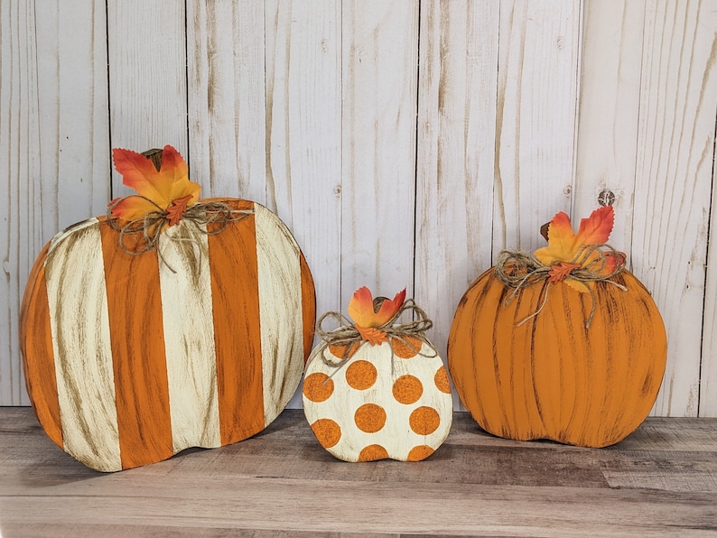 Wooden Pumpkins Rustic Fall Decor Autumn Rustic - Etsy