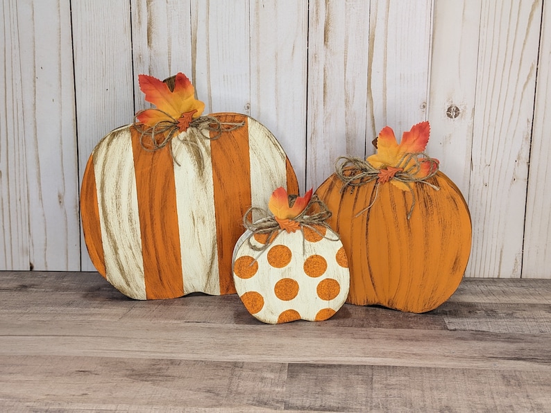 Wooden Pumpkins Rustic Fall Decor Autumn Rustic - Etsy