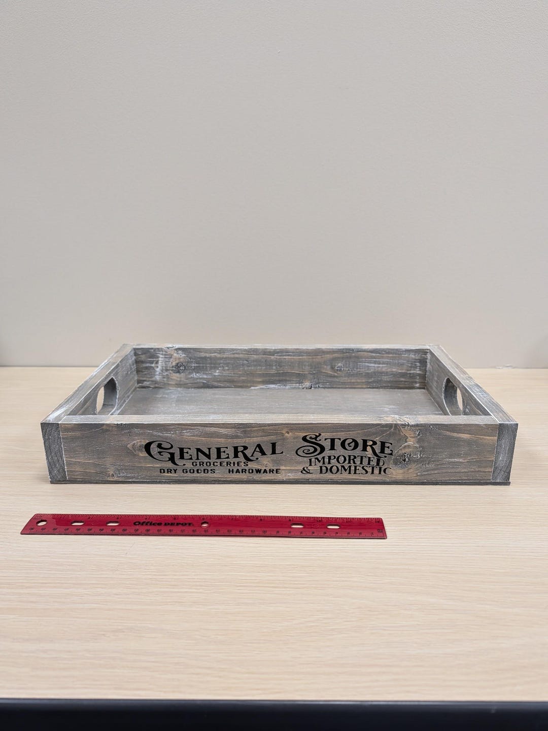 Rustic General Store Wooden Serving Tray, Farmhouse Decor, Rectangular ...