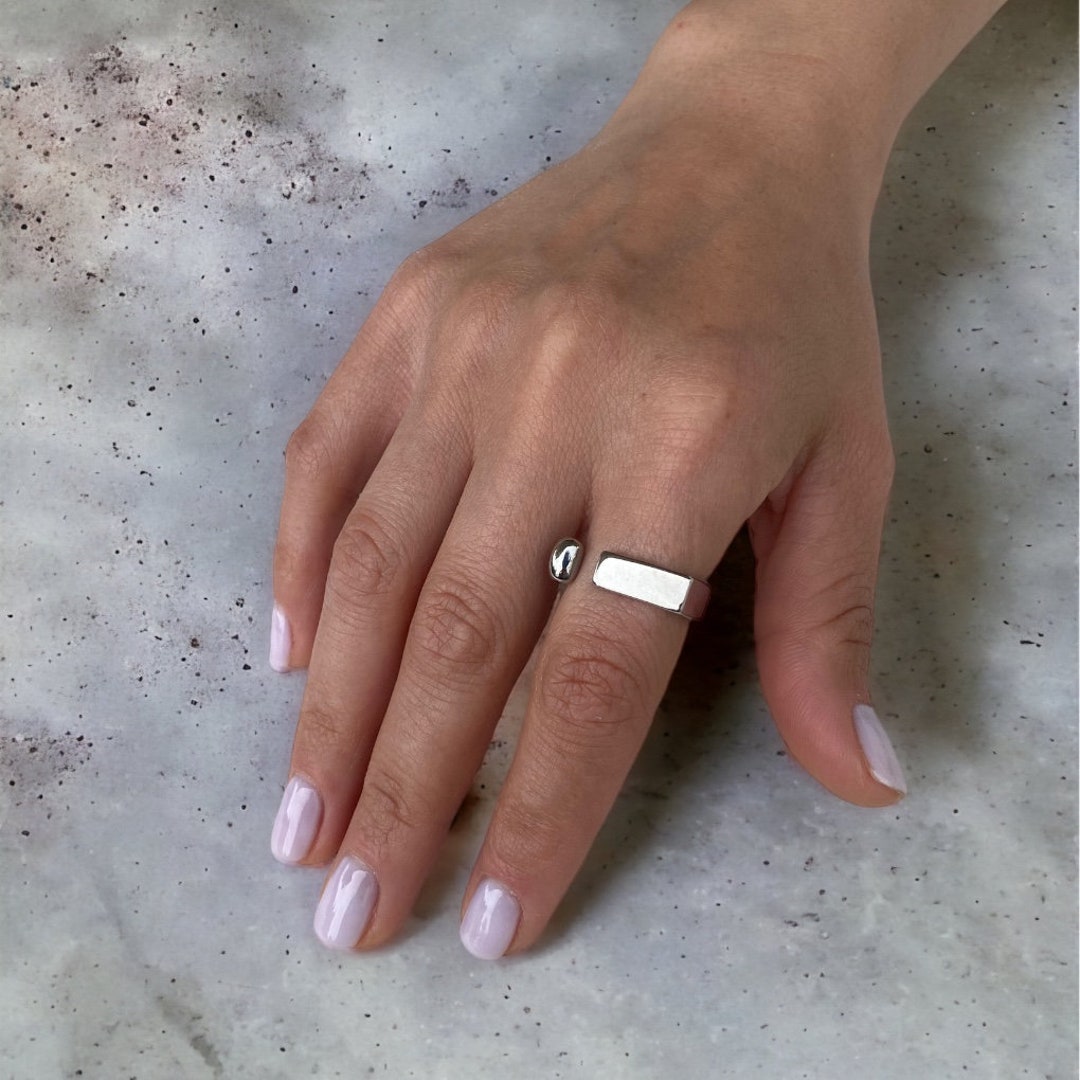 Open Ring Modern Silver Ring Boho Ring Unique Ring Adjustable Ring Open ...