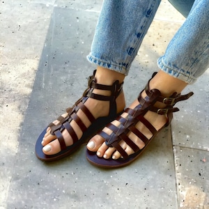Blue Suede Gladiator Sandals Greek Leather Sandals Summer - Etsy