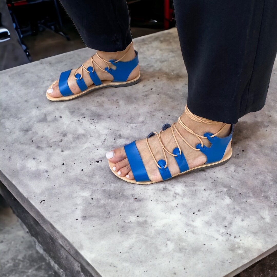 Gladiator Sandals From Genuine Cow Leather From Greece Women - Etsy