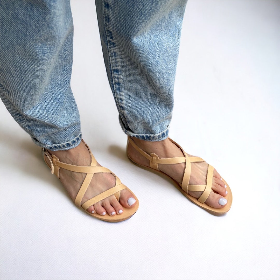 Slingback Leather Sandals Strap Sandals for Women Summer Gift Light ...