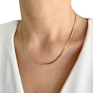 Gold Snake Chain for Women, Herringbone Gold Chain, Tiny Chain, Thin ...