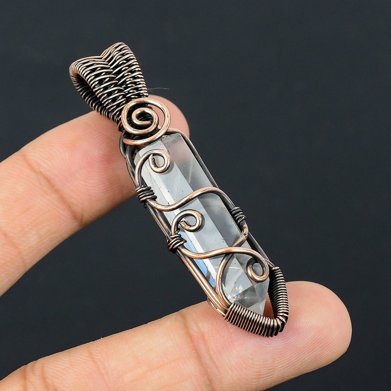 Oxidized Crystal Pendant - Etsy