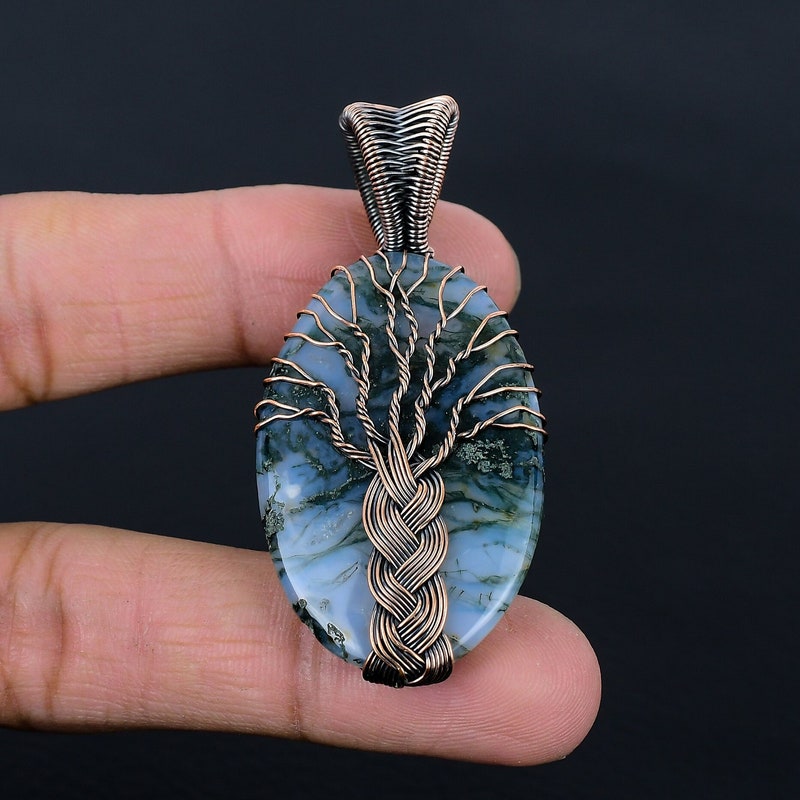 Moss Agate Pendant - Etsy