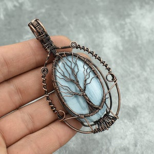 Tree of Life Owyhee Opal Copper Pendant, Owyhee Opal Gemstone Copper ...