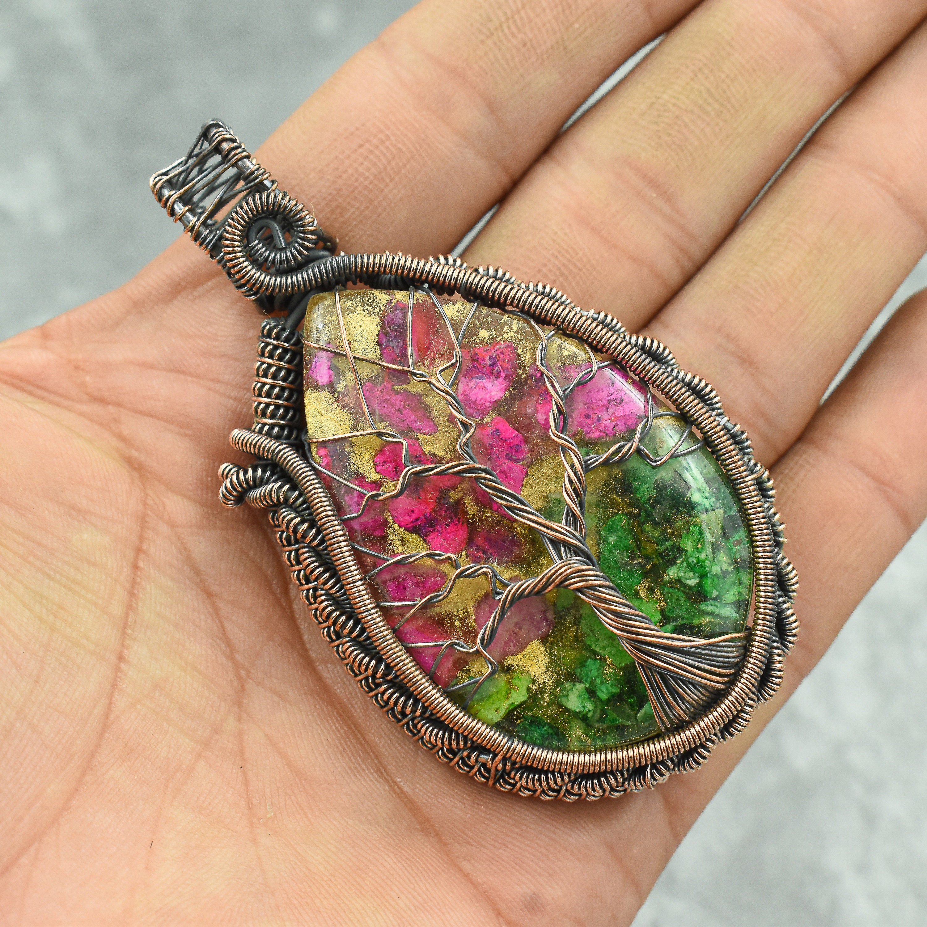 Multi Copper Turquoise Pendant Copper Wire Wrapped Turquoise - Etsy