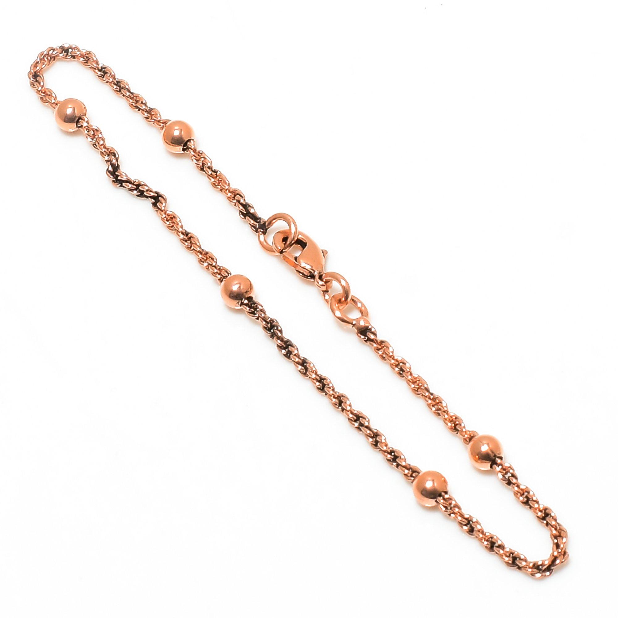 Rope & Ball Copper Chain Bracelet, Top Quality Pure Copper Ball Chain ...