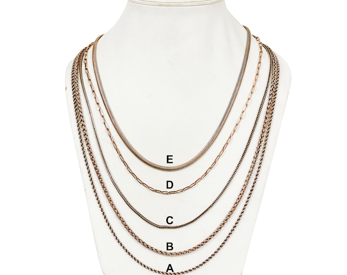Copper Rope Chain Necklace, Finished Chain, Bright or Oxidized, Plated ...