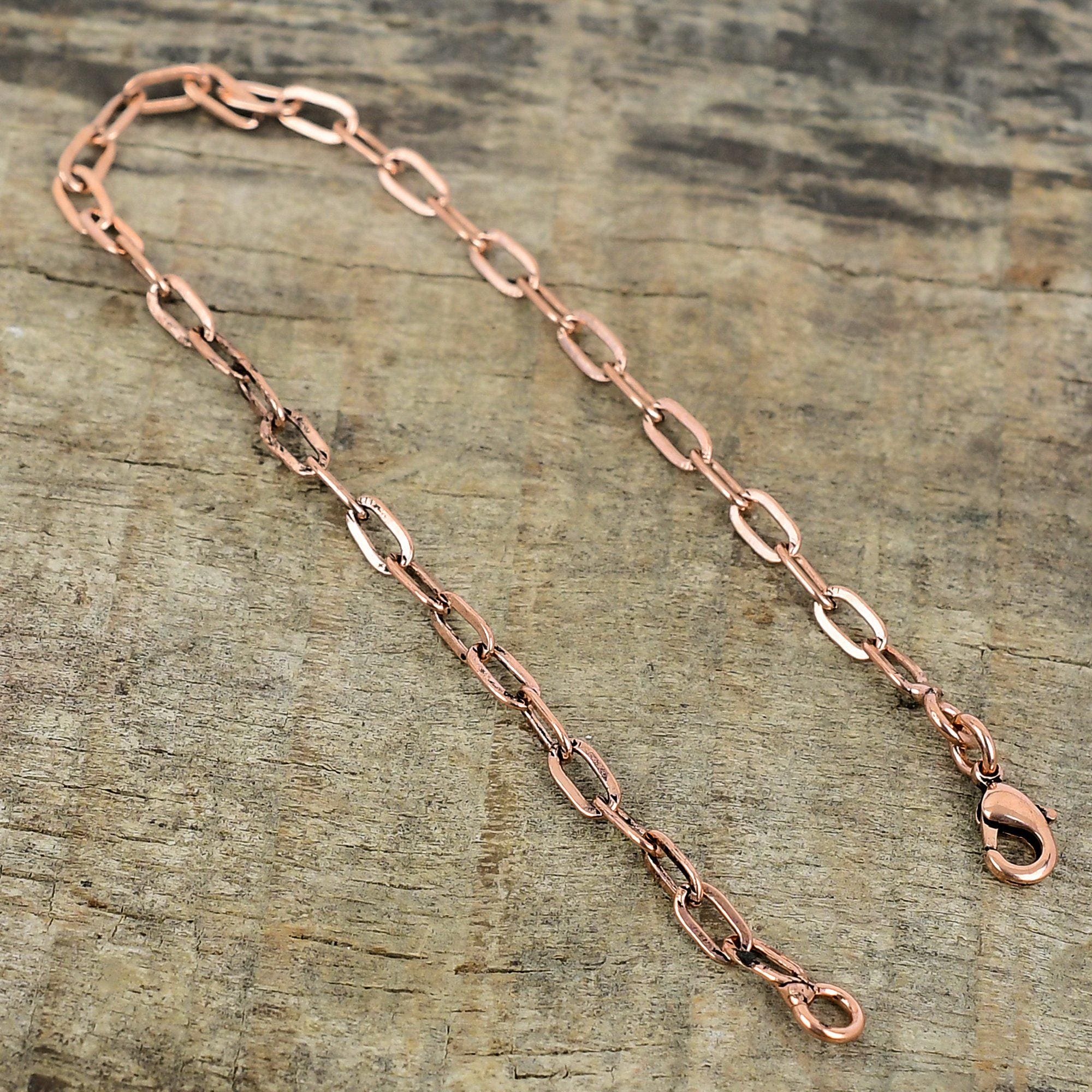 Solid Copper Link Chain, 100 % Oxidized Copper Chain Bracelet, Top ...
