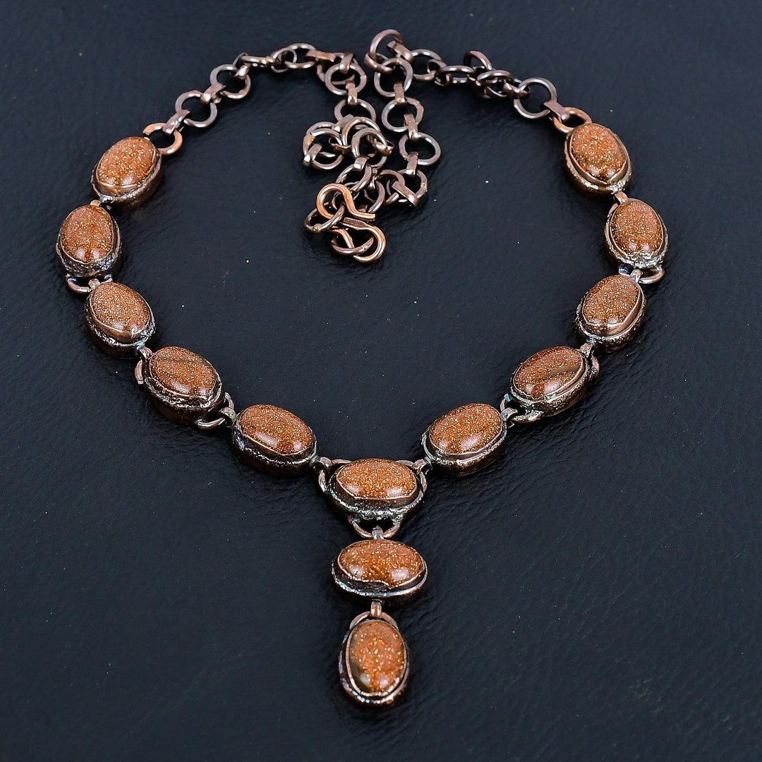Sunstone Necklace, Electroformed Copper Necklace, Charm Necklace ...