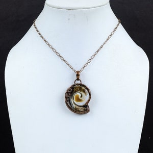 Rare Shell Pendant, Natural Shell Conch Jewelry Electroformed Copper ...