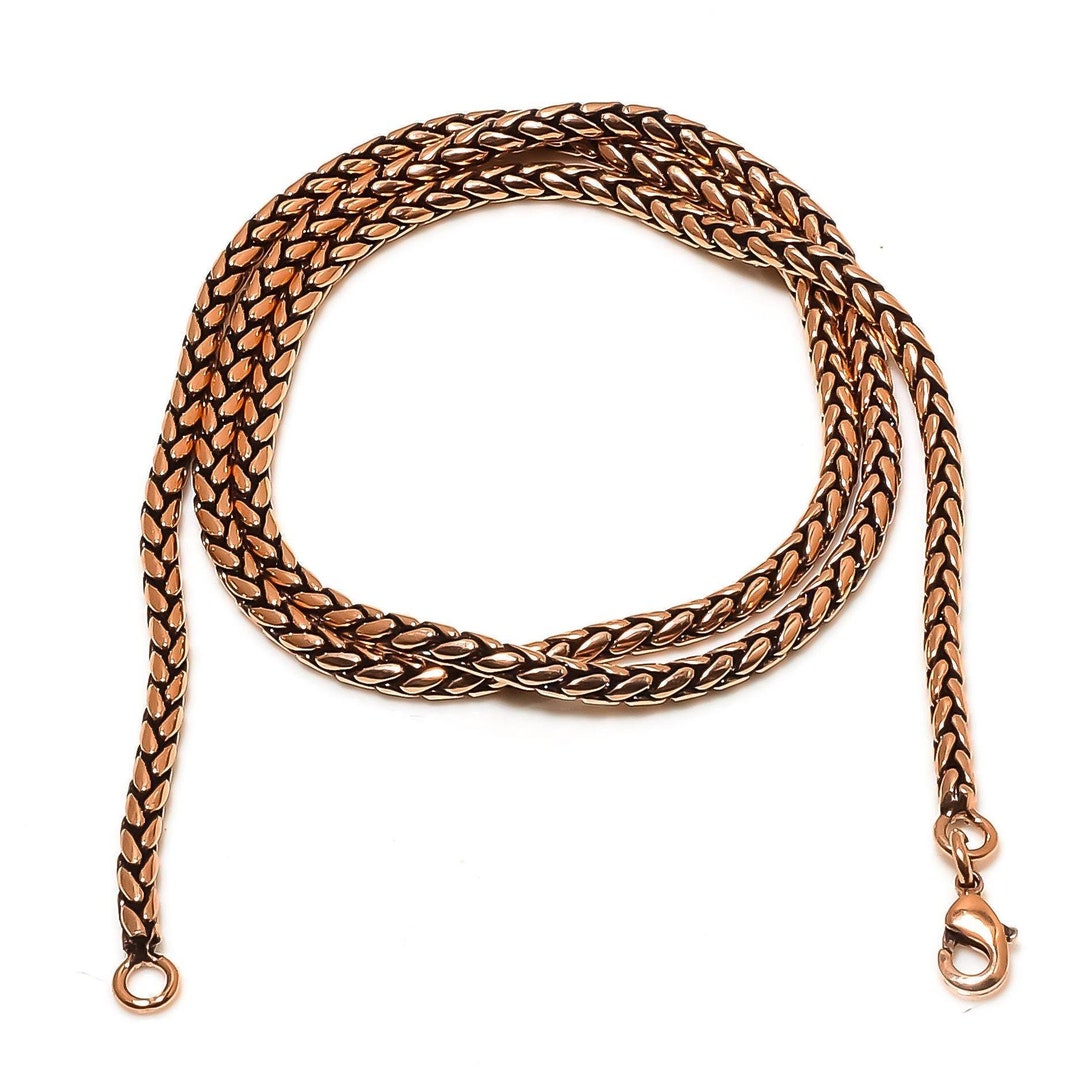 Copper Wheat Chain Necklace, High Quality Pure Copper Wheat Chain, 100 ...