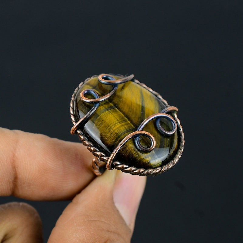 Tiger Eye Ring - Etsy