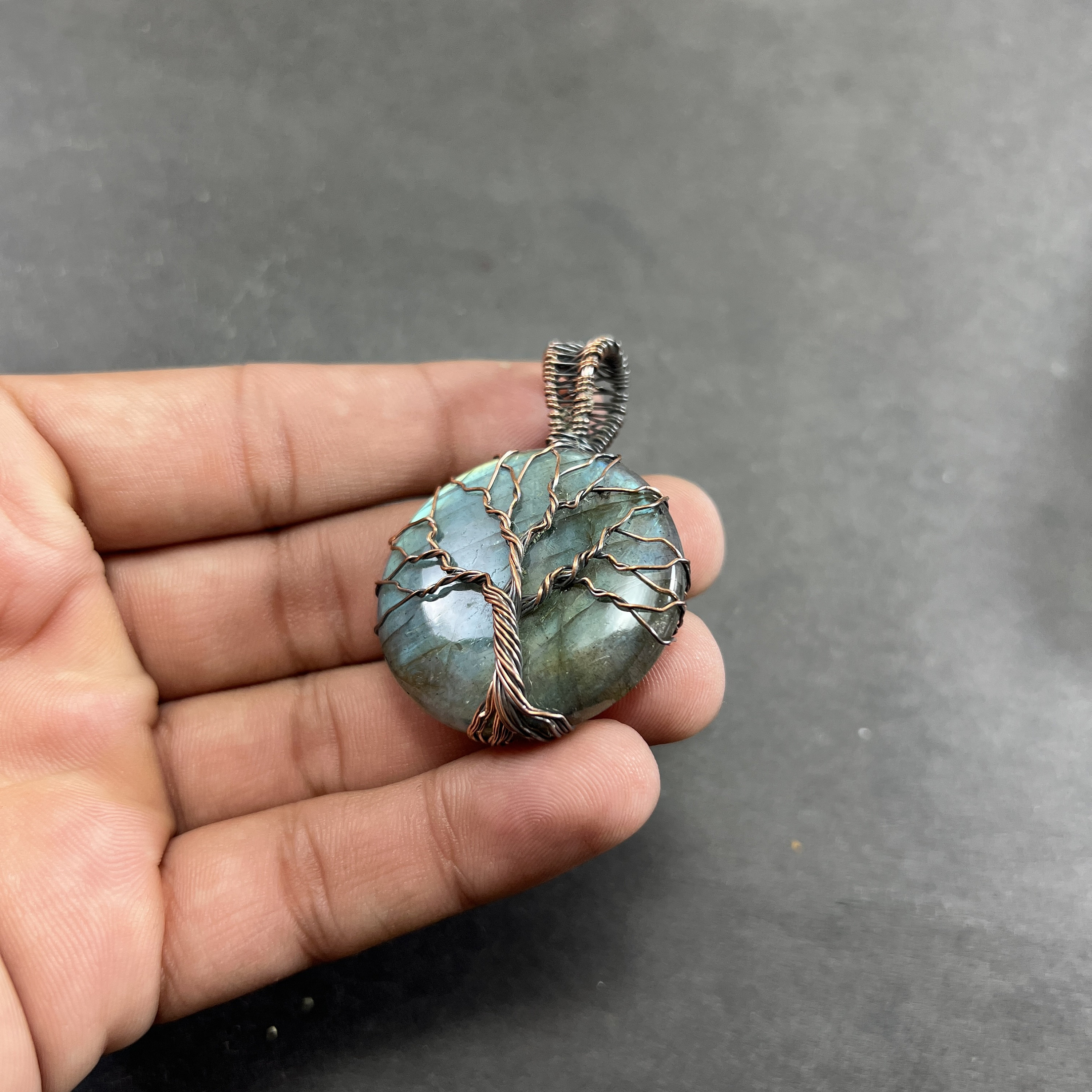 Tree of Life Labradorite Copper Pendant Wire Wrapped Gemstone - Etsy